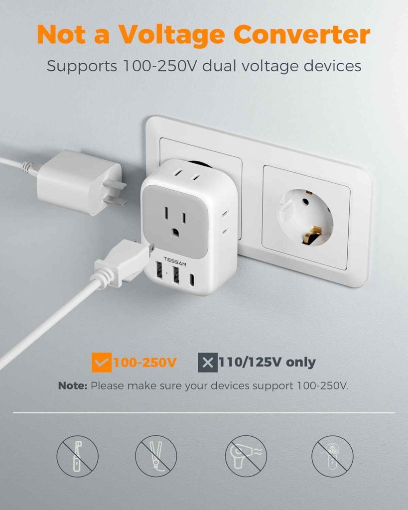 TESSAN 2 Pack European Plug Adapter USB C Review – Smart and Compact ...
